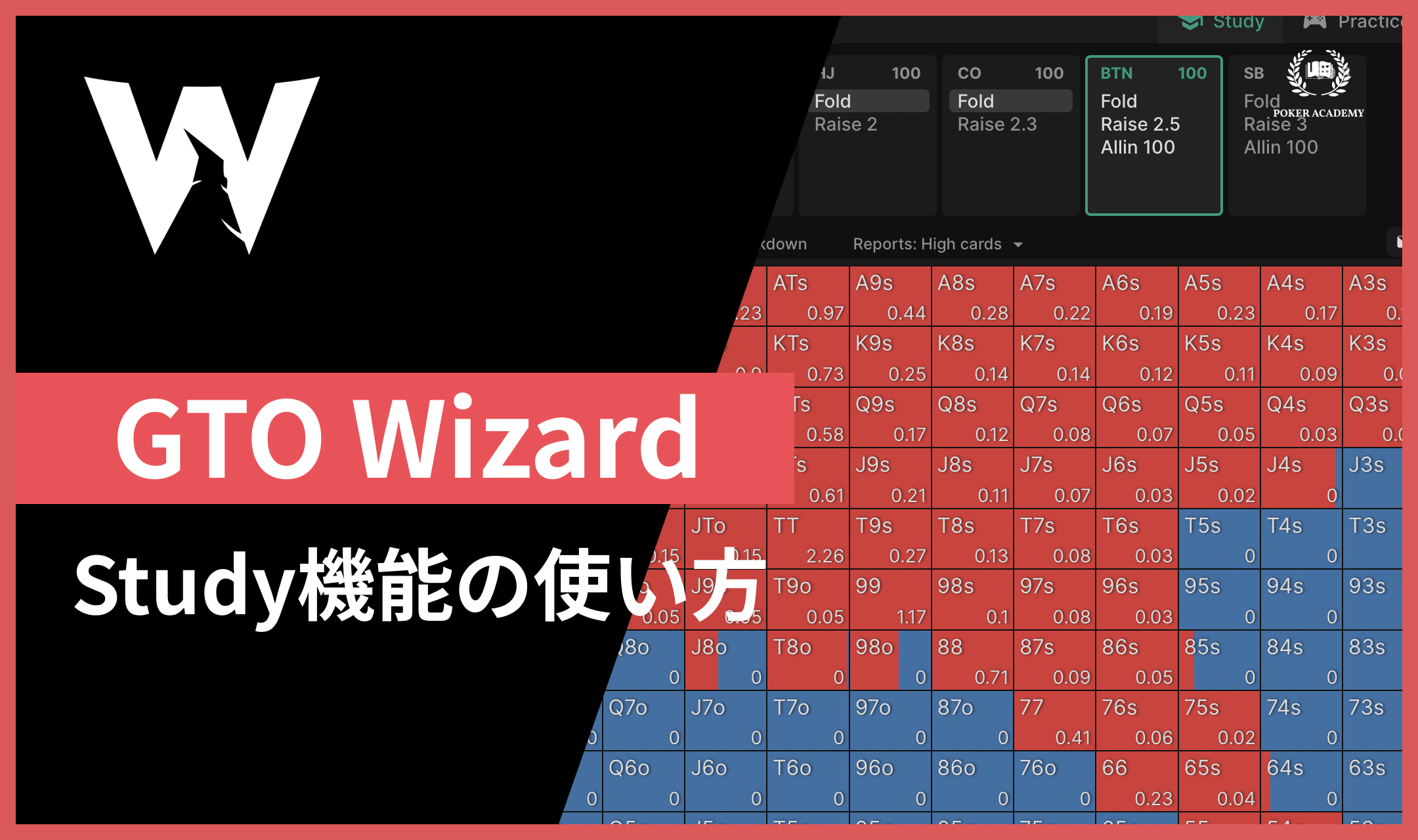 【Study】GTO Wizardの機能紹介